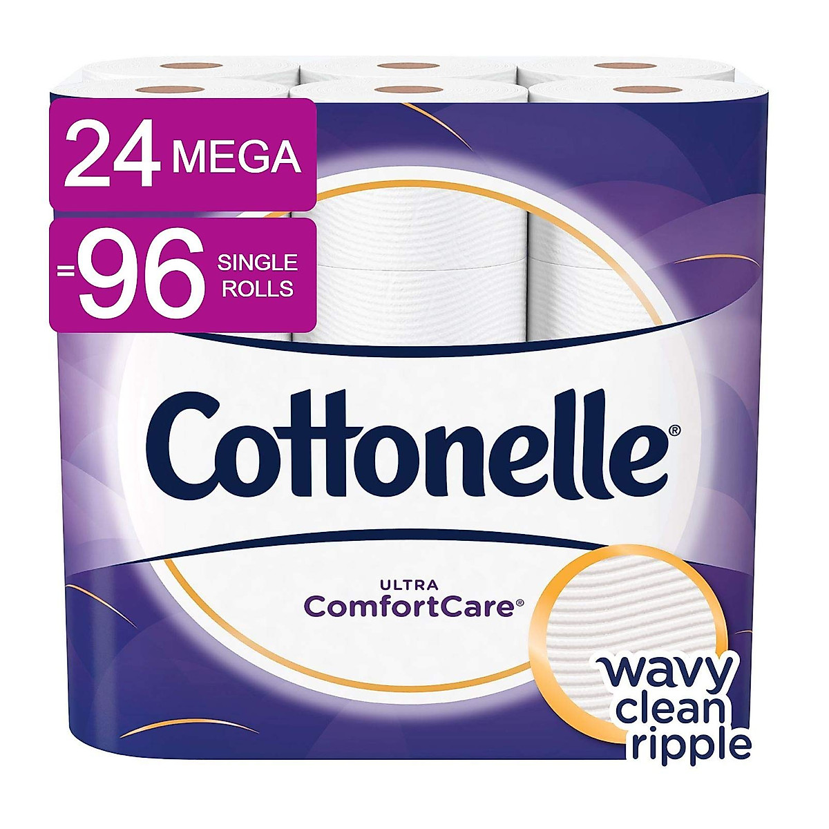 Cottonelle Ultra ComfortCare Soft Toilet Paper, Mega Rolls, Bath Tissue, 24 Count of 284 Sheets Per Roll