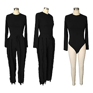 Vakkest Tassel Bodycon Long Pants Tracksuit Sets for Women Ladies Girls Females Two Piece Outfits Activewear Sweatpants