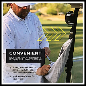 STICKIT Magnetic Golf Towel, Premium 29" Microfiber with Deep Waffle Pockets, Industrial Strength Magnet for Secure Hold to Golf Carts & Clubs, Ultra-Absorbent, Fast-Drying, Easy-Clean Design