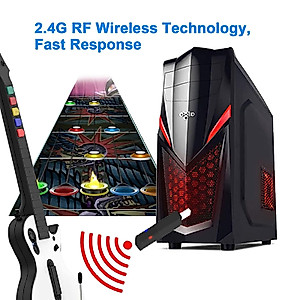 NBCP PC Guitar Hero Wireless Legends Rock Dongle Bundle for PS3/Computer Windows, Compatible with Guitar Hero, Rock Band, Clone Hero & Fortnite Festival