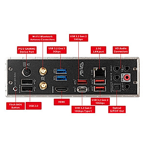 MSI MAG X570 TOMAHAWK WIFI Motherboard (AMD AM4, DDR4, PCIe 4.0, SATA 6Gb/s, M.2, USB 3.2 Gen 2, AC Wi-Fi 6, HDMI, ATX)