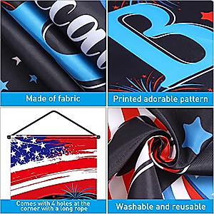 3 Pieces 4th of July Decoration Independence Day Patriotic Banner Flag Home of The Free and Because of The Brave Veterans Day Hanging Sign Set for House Yard Porch Garden Indoor Outdoor Party Supply