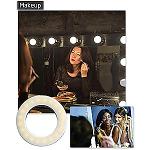 XINBAOHONG Selfie Ring Light Rechargeable Portable Clip-on Selfie Fill Light with 40 LED for Smart Phone Photography, Camera Video, Girl Makes up