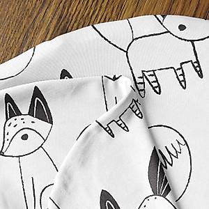 Sweet Jojo Designs Woodland Fox Baby Boy or Girl Cocoon and Beanie Hat Set Jersey Stretch Knit Sleeping Bag for Infant Newborn Nursery Sleep Wrap Sack - Black and White Forest Animal Gender Neutral
