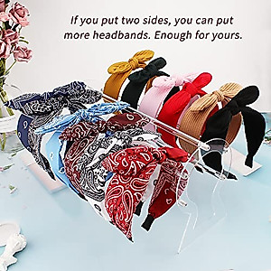 TOBATOBA Headband Holder, Headband Organizer, 13.8inch Upgraded Acrylic Headband Display, Clear Head Band Holder Organizer for Women Girls, Headband Storage Display for Girls Room Hair Accessories