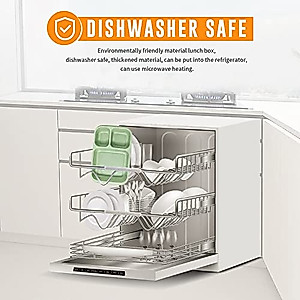 Mcostar Bento Lunch Box, 4 Pack Lunch Box for Kids, 3-Compartment Meal Prep Containers Reusable, Durable BPA Free Wheat Straw Food Storage Bento Boxes Suitable for Schools, Companies,Work and Travel