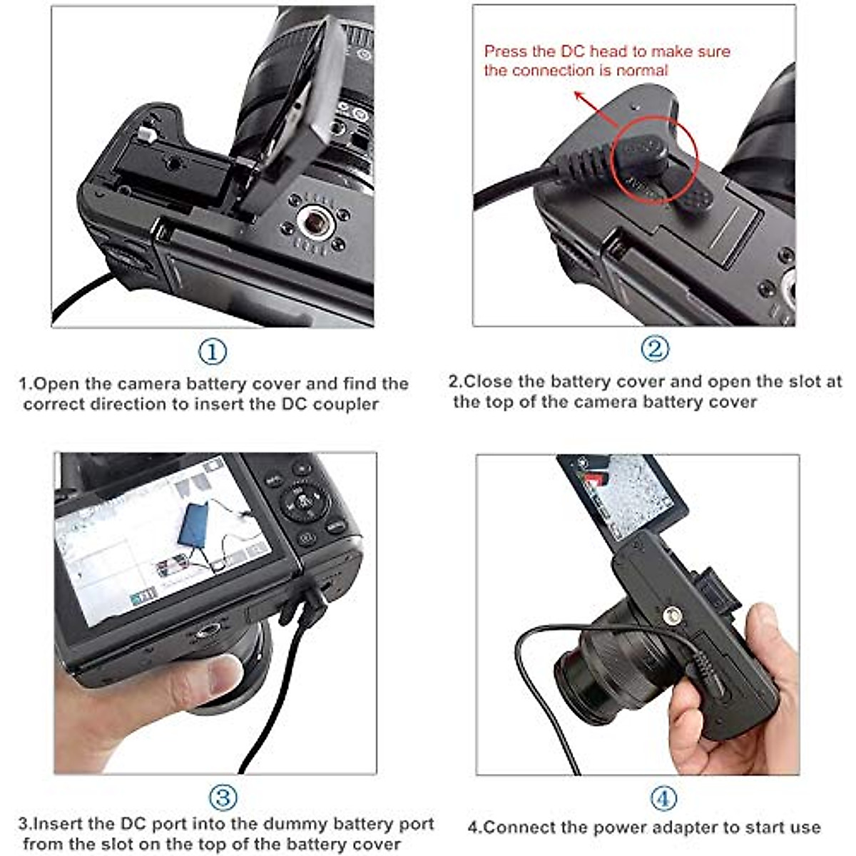 Kimaru ACK-E12 DR-E12 DC Coupler LP-E12 Dummy Battery AC Power Adapter Kit for Canon EOS M10,EOS M50,EOS M50 Mark ii,EOS M100,EOS M200,EOS M,EOS M2,Kiss M,Kiss M2 Cameras.