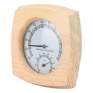 Wood Sauna Thermometer, Sauna Room Hygrometer Thermometer Digital Sauna Temperature Meter Humidity Meter Used in Sauna Room, Bathroom, Sweat Stream Room etc