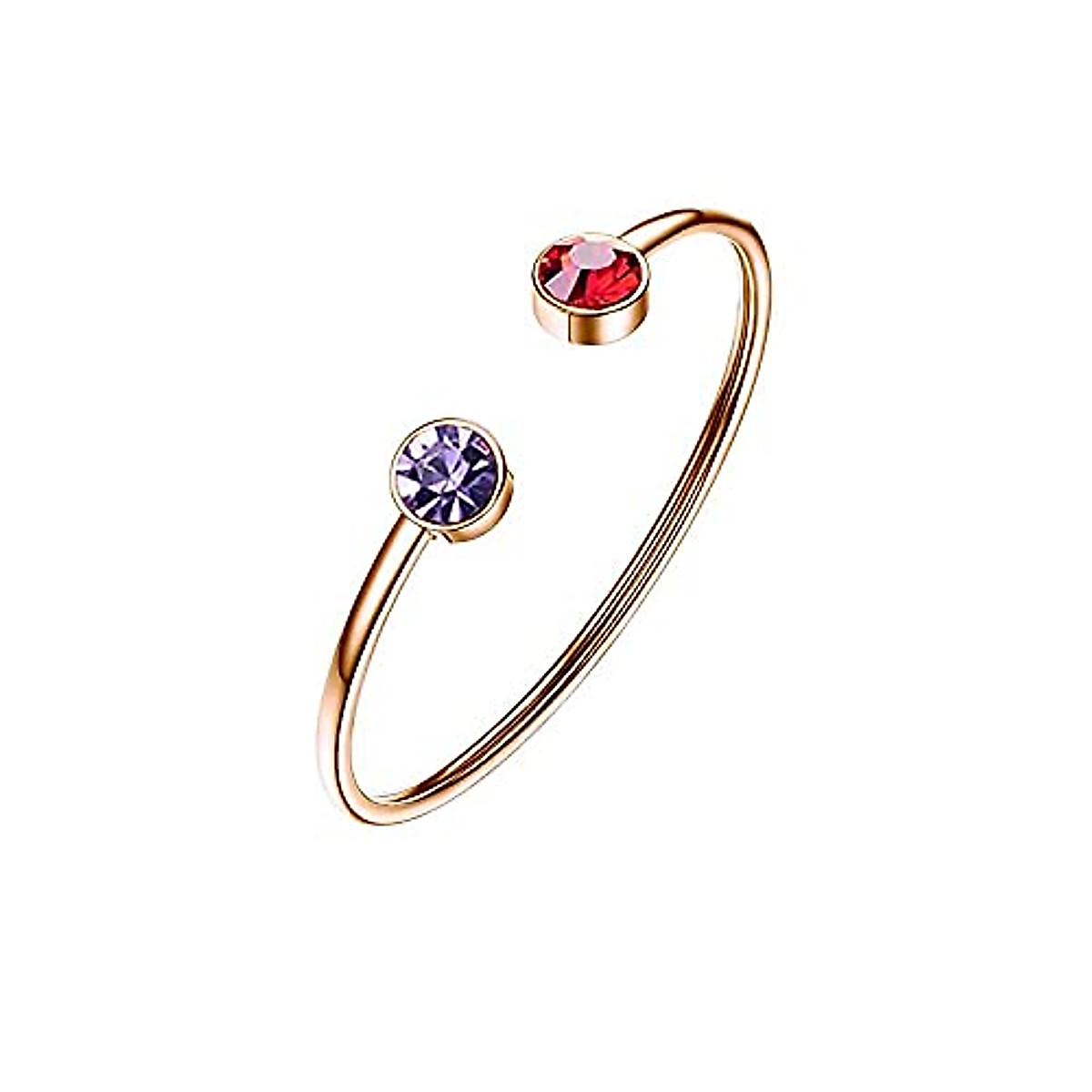 SLIACETE Personalized 2 Simulated Birthstone Rings Custom Mothers Couples Adjustable Ring Gift for Women Mom Wife Her