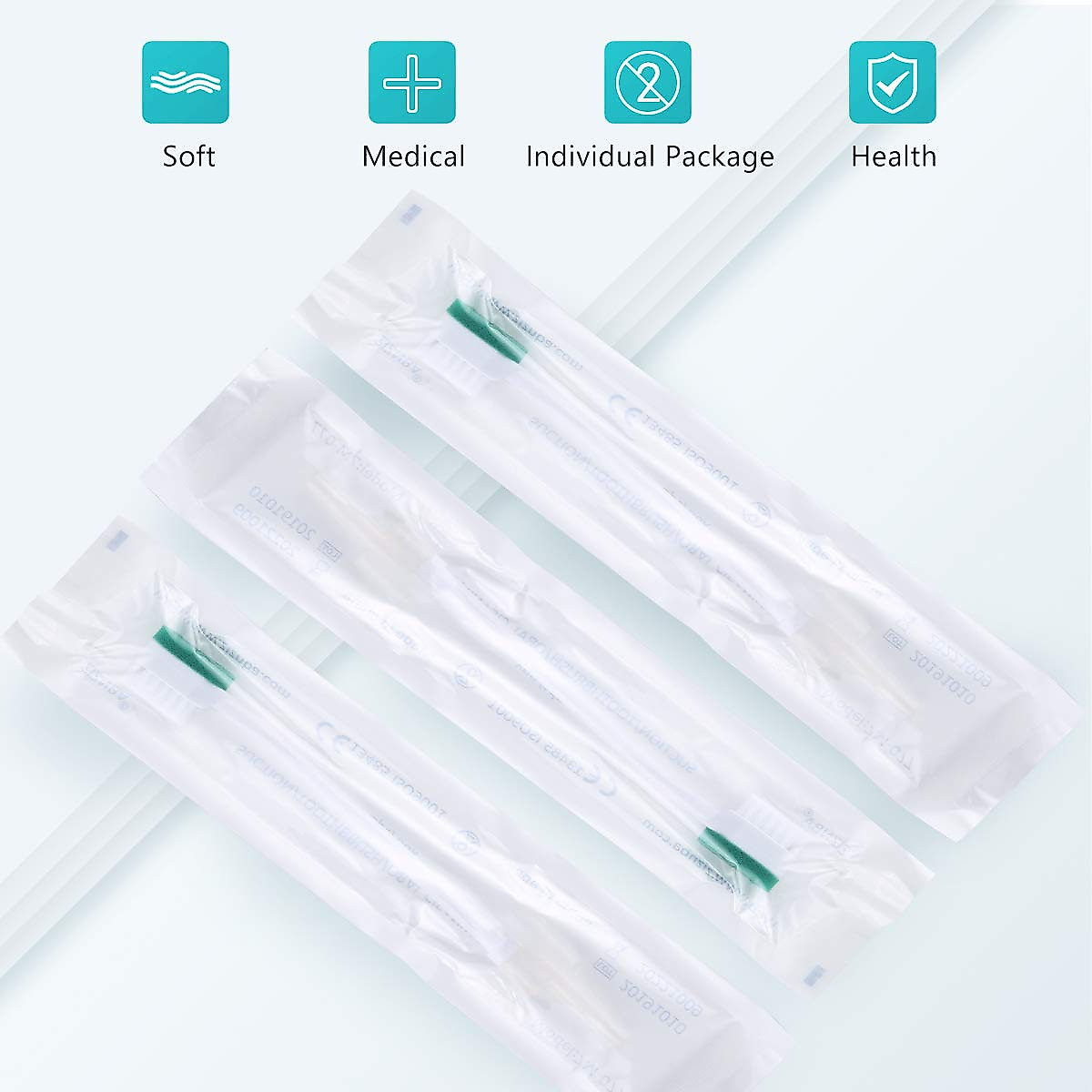 wellgler Oral Care Single Use Suction Swab Toothbrush （50pcs）