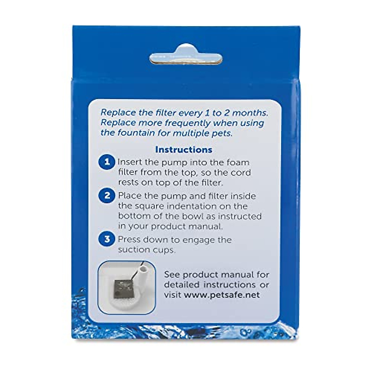 PetSafe Drinkwell Replacement Foam Filters Compatible with PetSafe Ceramic and Stainless Steel Pet Fountains, for Water Dispensers, 2 Count Pack - PAC00-13711, white