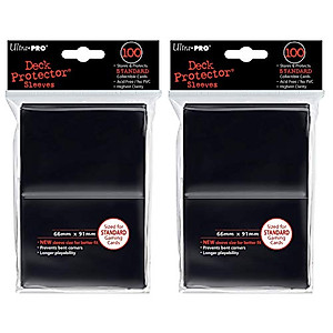 Ultra Pro Deck Protector Sleeves for Standard Size Cards | Black | 200-Count