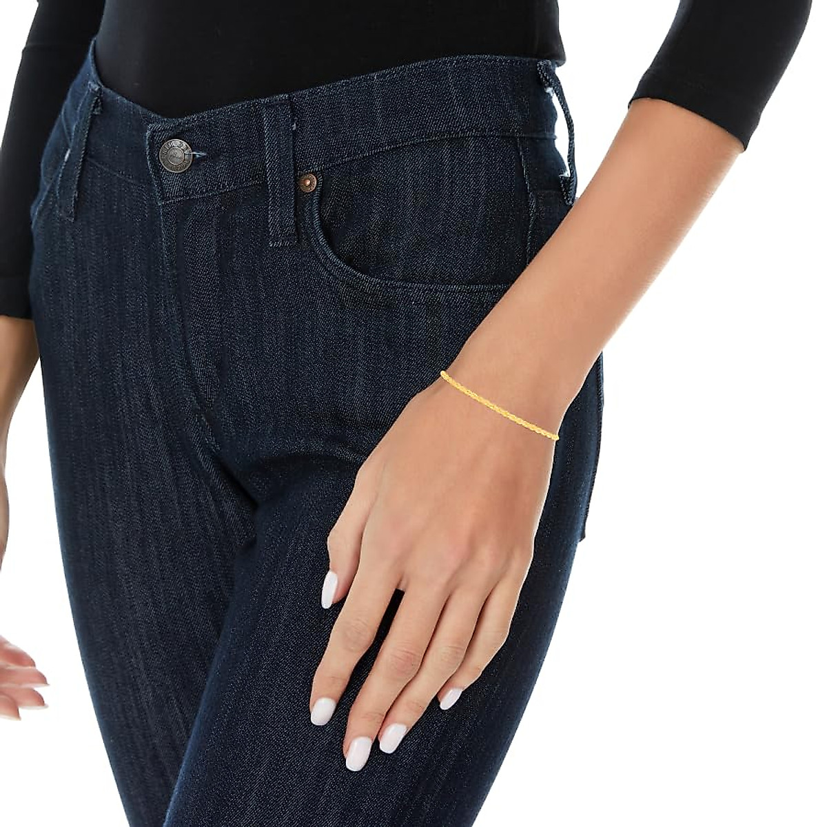 Floreo 10k Yellow Gold 2.5mm Hollow Rope Chain Bracelet or Anklet 9 Inch