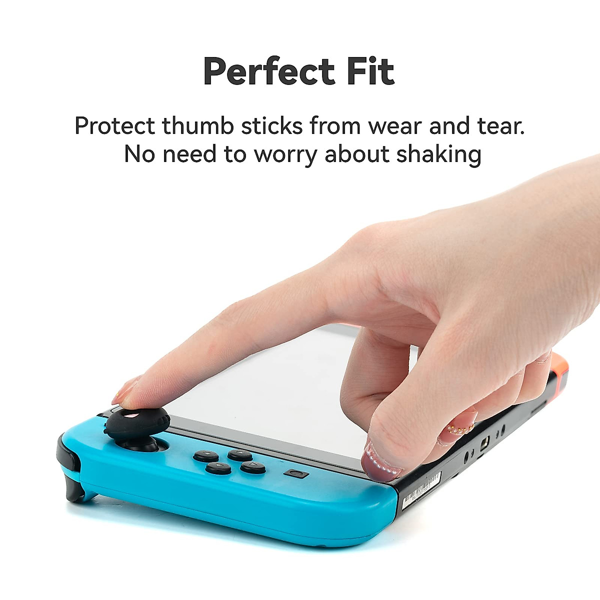 GeekShare Halloween Cute Silicone Joycon Thumb Grip Caps, Halloween Joystick Cover Compatible with Nintendo Switch/OLED/Switch Lite,4PCS - Pink Skull (Pink & Black)