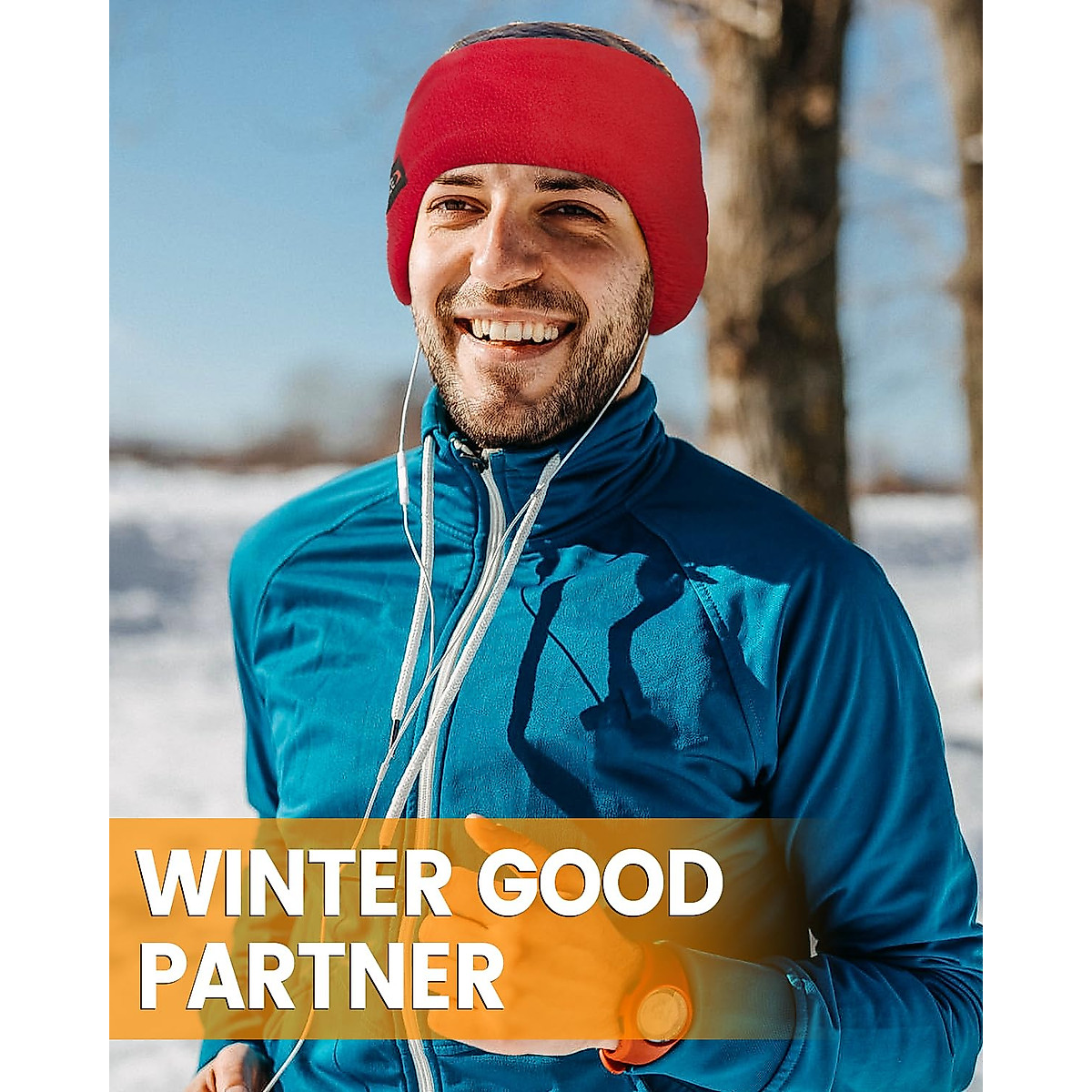 BEACE Double-Layer Fleece Ear Warmers Winter Headband for Men Women-Ear Muffs Ear Covers for Running Cycling Ski