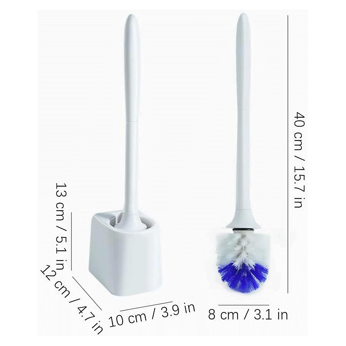 SAAKO Wall Mounted Toilet Brush Plastic with Holder Toilet Cleaner Brush Bathroom Deep Cleaning Toilet Bowl Brush Easy to Install