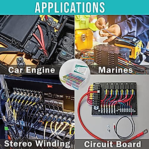 Clamply 530Pcs Heat Shrink Wire Connectors Kit, (22-10 AWG) Waterproof Marine Grade Electrical Connectors, Fork Ring Wire Crimp Butt Connectors for Automotive Boat Truck Wiring Stereo Wire Joints