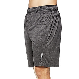 Reebok Men's Drawstring Shorts - Athletic Running & Workout Short w/Pockets - Charcoal Fireball, Small