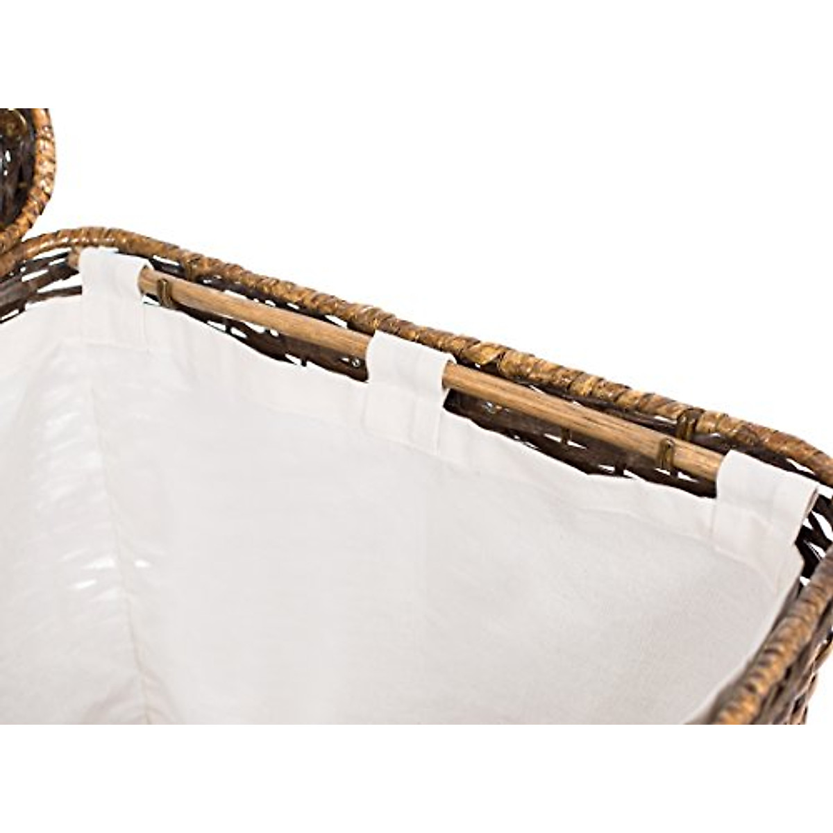 BirdRock Home Rattan Peel Hamper with Lid - Removable Laundry Bag - Machine Washable Canvas Lining - Spacious Interior - Organizer, Brown