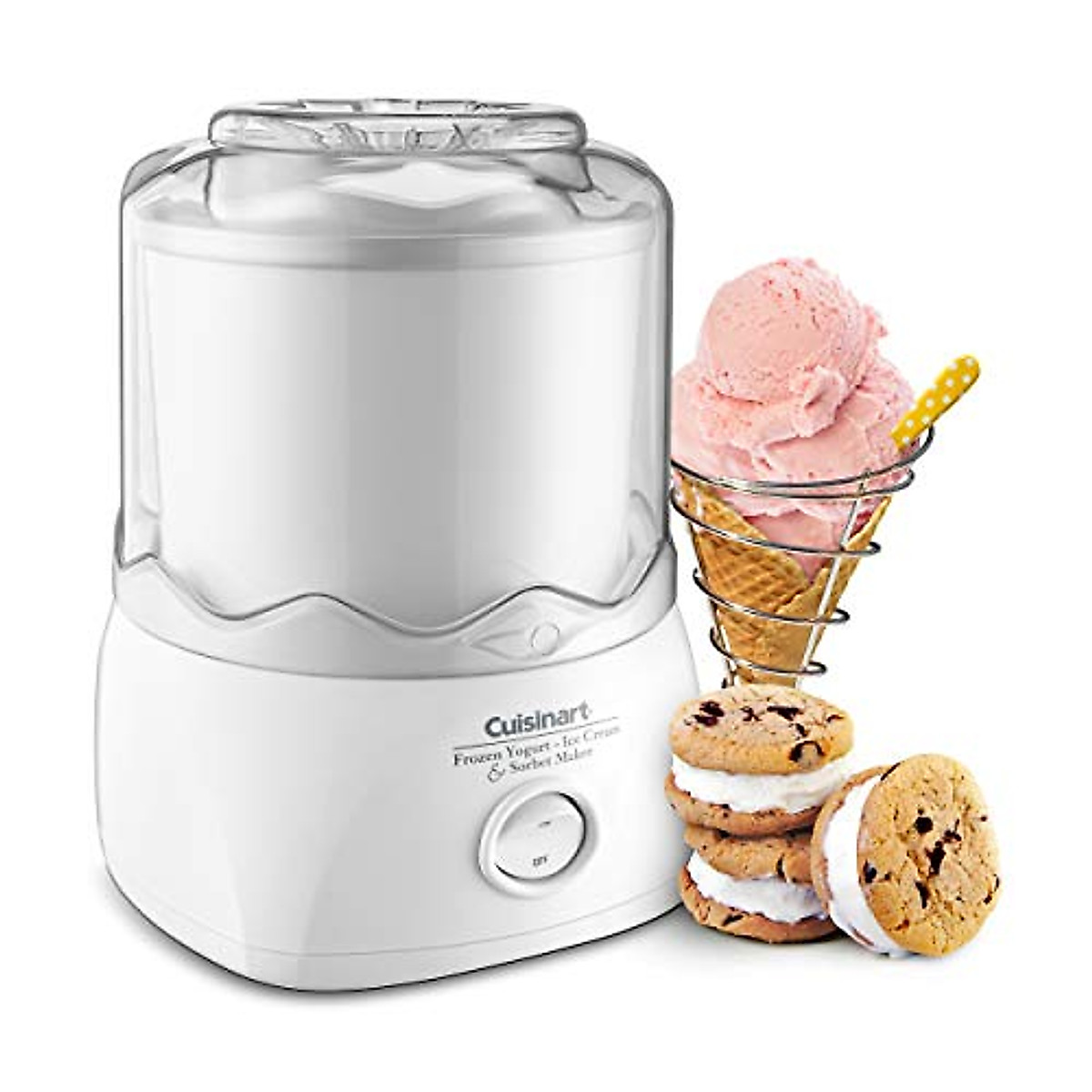 Cuisinart ICE-20P1 Automatic 1.5-Quart Frozen Yogurt, Ice Cream and Sorbet Maker, Makes Frozen Treats in less than 20-Minutes, White