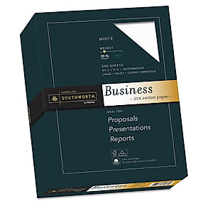 Southworth Fine Business Paper, 20.05 Cotton, 20 lb , White,500 Sheets (403C)