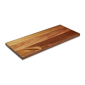 Sabatier Prep and Serve Cutting Board, Reversible Charcuterie Serving Platter for Cheese, Meat and Appetizers- Perfect Dinner Party Board, 8-inch x 18-inch, Acacia and White Stone