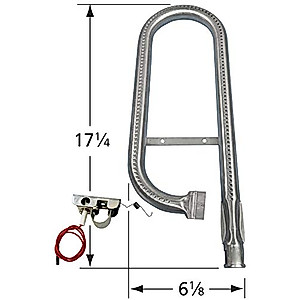 Stainless Steel Pipe Burner (Left) with Electrode for Ducane Grills