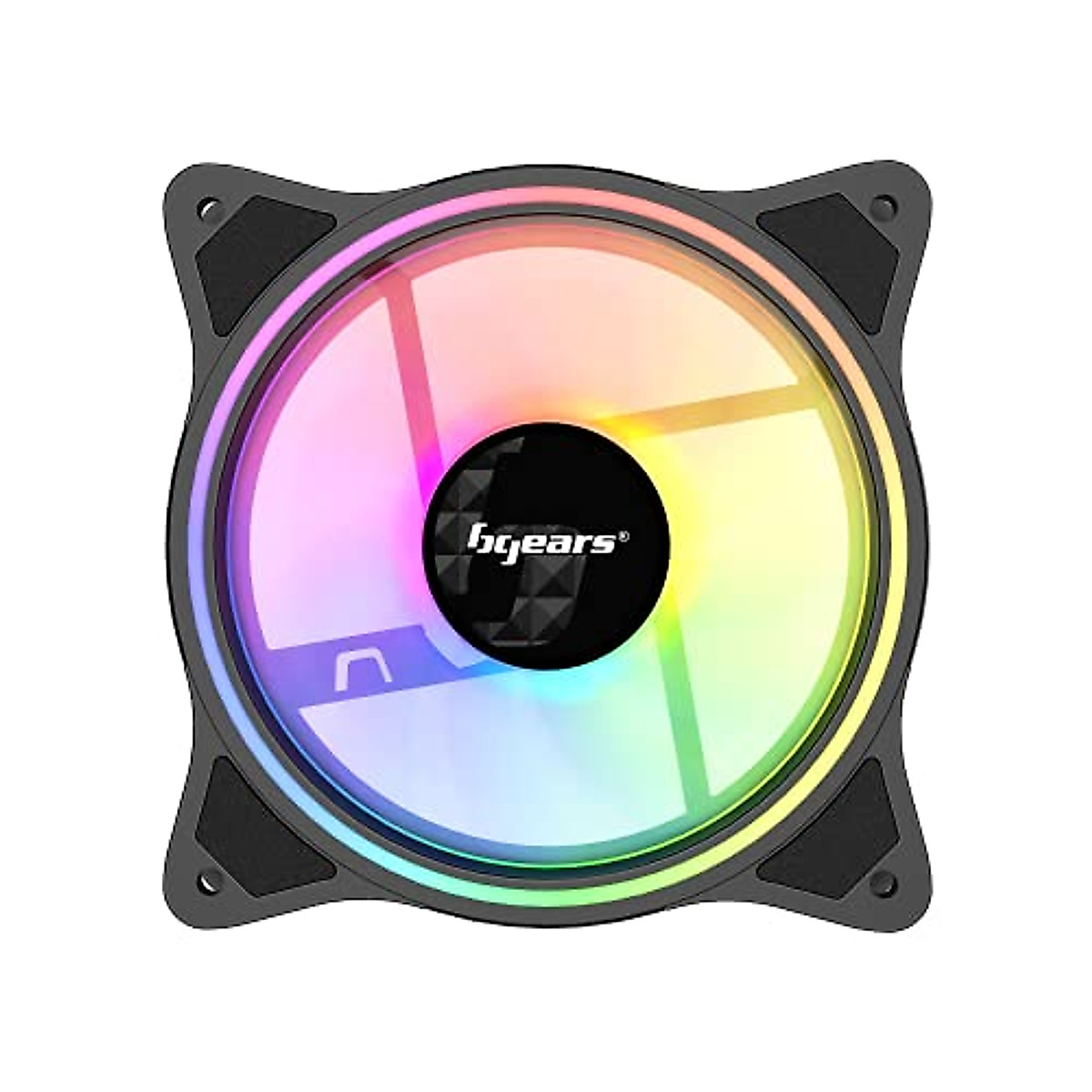 Bgears b-BlackWidow-RGB Black Gaming PC ATX case, Special Ripple effect Front Panel, Tempered Glass side. 2 x USB3.0, 3 x PWM 120mm ARGB Fans, Fan Controller with Remote, Support up to EATX board