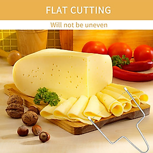 YAFIYGI Cheese Wire Slicer Cutter - Fast Cutting for Hard or Semi-Hard Block Cheeses - Stainless Steel Cheese Slicer with Wire - Handheld Cheese Cutter with Replacement Wire