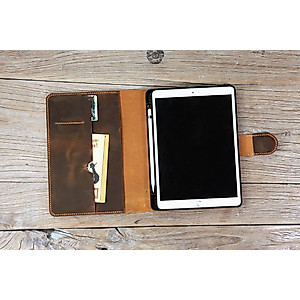 Personalized leather magnetic ipad 12.9 case, brown leather ipad air 4th generation case covers, rustic leather iPad Pro case Y02-IXPMNC (iPad mini 6)