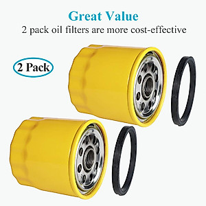 HOODELL 2 Pack 52 050 02-S Oil Filter, Pro Performance for Kohler M18 M20 SV715 SV725 SV735 CV13S CV15S CV22S Engine 52 050 02 5205002S 52 050 02-S1 Oil Filter