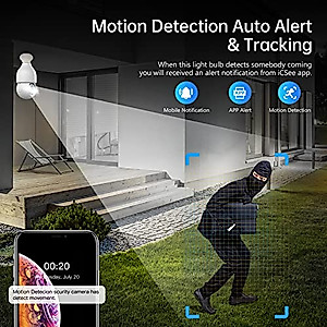 CAMBLINK 2.4GHz WiFi Light Bulb Security Camera,1080P Light Socket Camera, Outdoor Indoor Wireless Security Camera,Full Color Night Vision, TwoWay Dialogue,Motion Tracking,Alexa Support 2PCS…