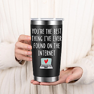 GSPY Wine Tumbler, Husband Gifts, Boyfriend Gifts - Mothers Day Gifts for Girlfriend, Wife - Funny Anniversary, Fathers Day, Birthday Gifts for Her, Him - Best Thing I Found on the Internet