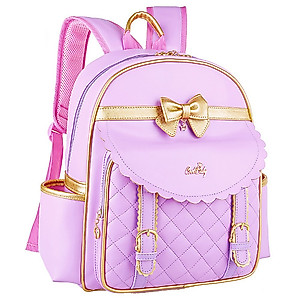 Gazigo Children Princess Waterproof PU Backpack for Girls Elementary School Girl Bookbags