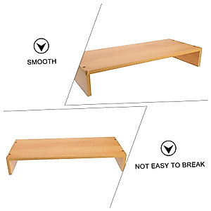 Gatuida Monitor Stand Monitor Height Raiser Bamboo Computer Monitor Riser Adjustable Computer Stand Desk Laptop Mount Desk Riser Shelf Computer Riser Stand Monitor Shelf Wooden Desktop