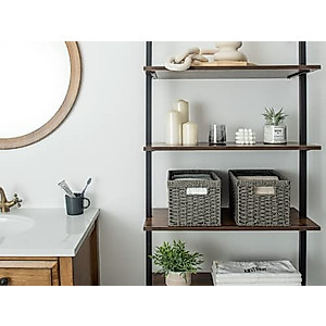 StorageWorks Storage Baskets, Rectangular Wicker Baskets with Built-in Handles, Decorative Storage Boxes