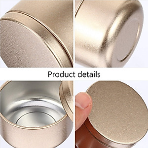 12pcs Metal Candle Tins Scented Candle Tin Sealing Tea Canister Storage Jar Candy Storage Container Iron Candle Jar DIY Candle Tins Golden 1