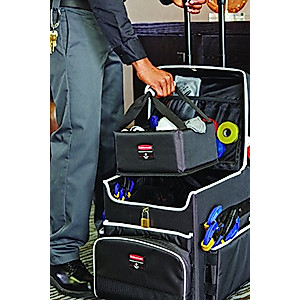 Rubbermaid Commercial Products Executive Janitorial Housekeeping Quick Cart, Small, 1902467,Dark Gray