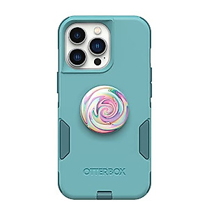 OtterBox COMMUTER SERIES for iPhone 13 PRO - (RIVETING WAY) + PopSockets PopGrip - (JAWBREAKER GLOSS)