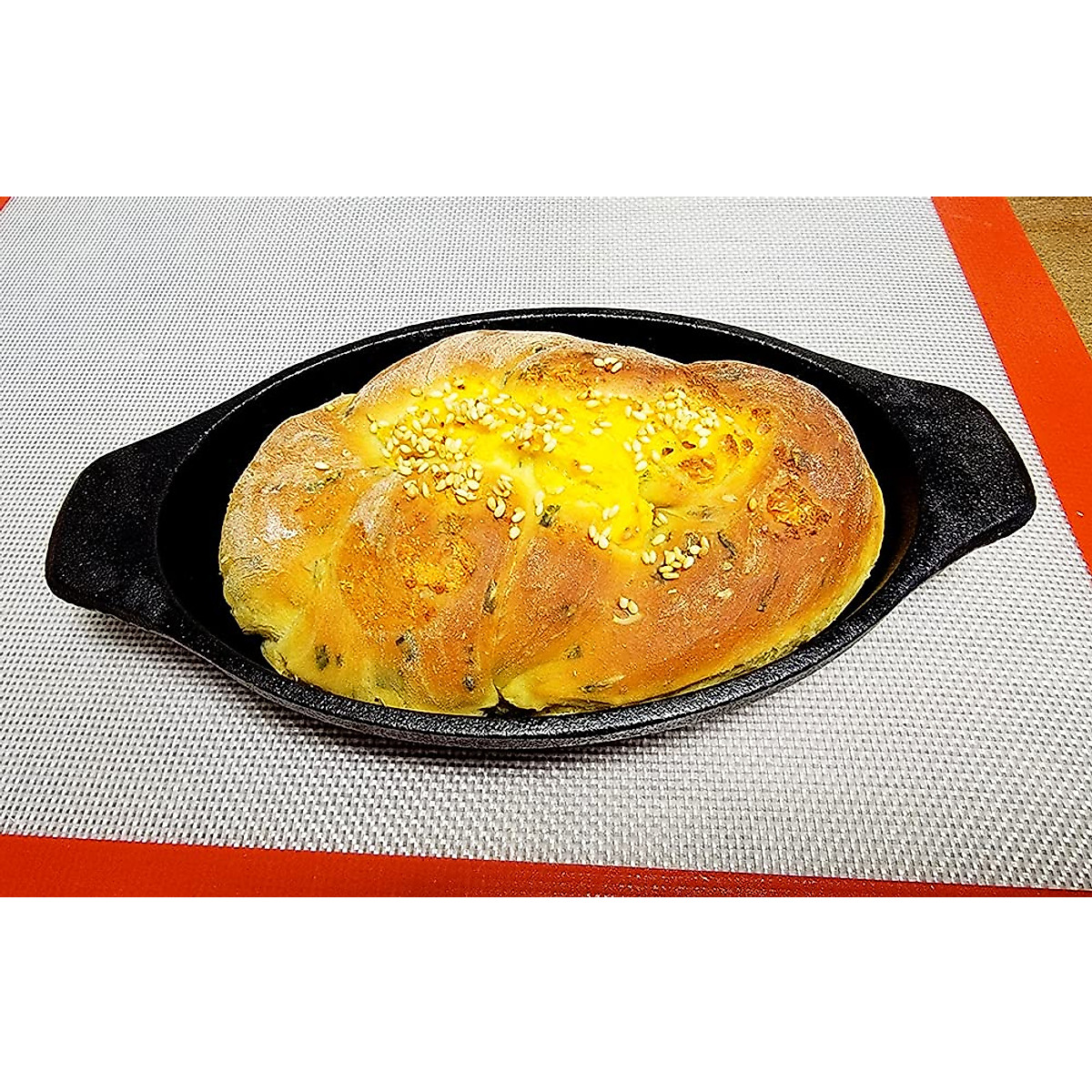 HAWOK Cast Iron Mini Server Rectangle: 12 oz,Square:12oz,Oval 12oz, Round 15oz Set of 4………