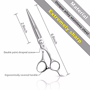 Fengliren High-end Professional Extremely Very Sharp Barber Hair Cutting Scissors Hairdresser Shears For Hair 6.5 Inch Haircut Scissor Made Of Stainless Steel Alloy For Hairdressing Salon and Home Use