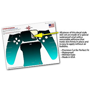 WraptorSkinz Skin Wrap compatible with Sony PS5 DualSense Controller Smooth Fades Neon Teal Black (CONTROLLER NOT INCLUDED)