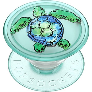 PopSockets Plant-Based Phone Grip with Expanding Kickstand, Eco-Friendly PopSockets for Phone - Translucent Tortuga