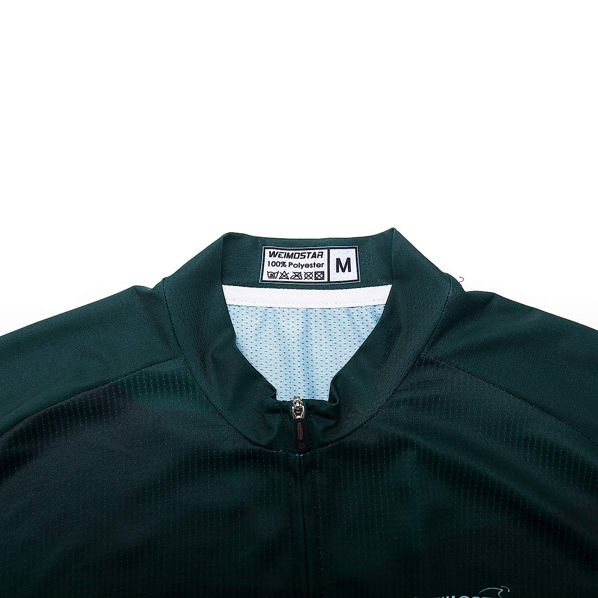 Mens Cycling Jersey Short Sleeves Mountain Bike Shirt MTB Top Zipper Pocket Reflective Green