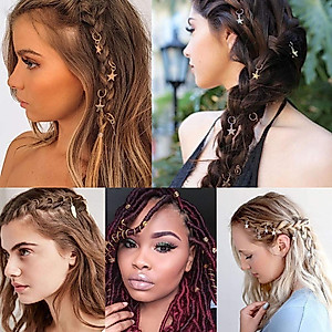 YMHPRIDE 140 Pieces Dreadlock Jewelry Aluminum Dreadlocks Beads Metal Hair Cuffs Hair Rings Shell Charms Hair Coils Braiding Hair Pendants Decoration Clips