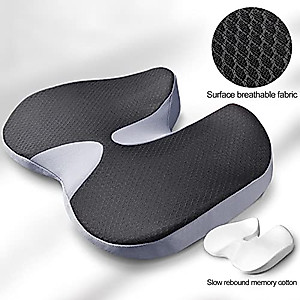 Coccyx Ischial Tuberosity Seat Cushion, Tailbone Pain Relief Memory Foam Ergonomic Seat Cushion, 3D Mesh for Car Seat Driver,Bleachers, Office Chair,Computer Chair,Wheelchair & Recliner