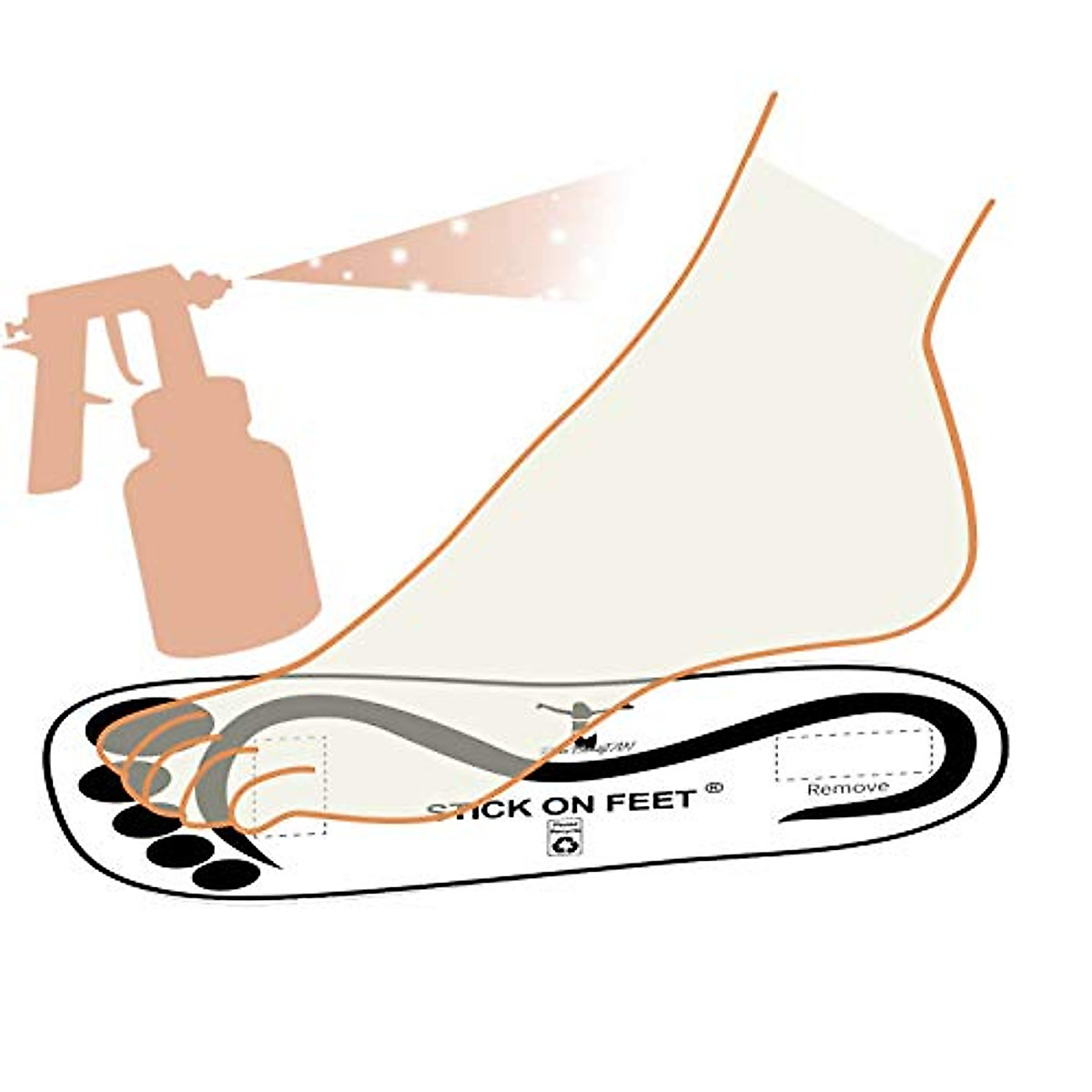 Economy 200 Pairs(400feets) Disposable Black Feet Pads Spray Sunless Tanning Sole Protector