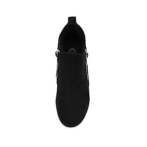Soda Kids/Children/Girls Taylor-2 Hidden Wedge Booties Fashion Sneaker Shoes Side Zipper (Black Imit Suede, Numeric_2)