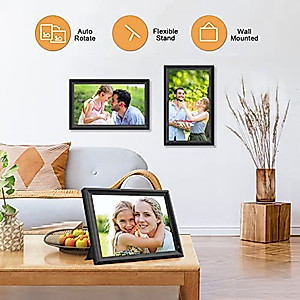 YENOCK 64GB FRAMEO 15.6 inch WiFi Digital Picture Frame 1920x1080 FHD Large Smart Digital Photo Frame IPS Touch Screen Auto-Rotate Wall Mountable Motion Sensor Share Photos/Videos Instantly via APP