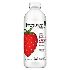 Forager Project Probiotic Drinkable Cashewmilk Yogurt Strawberry, 28-Ounce